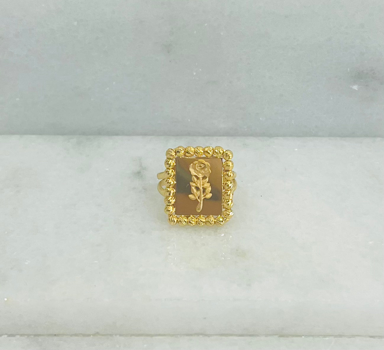 21k Gold Himo Rose Ring – Almaza Fine Jewelry