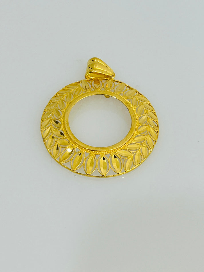 21k Gold Coin Frame Pendant – Almaza Fine Jewelry